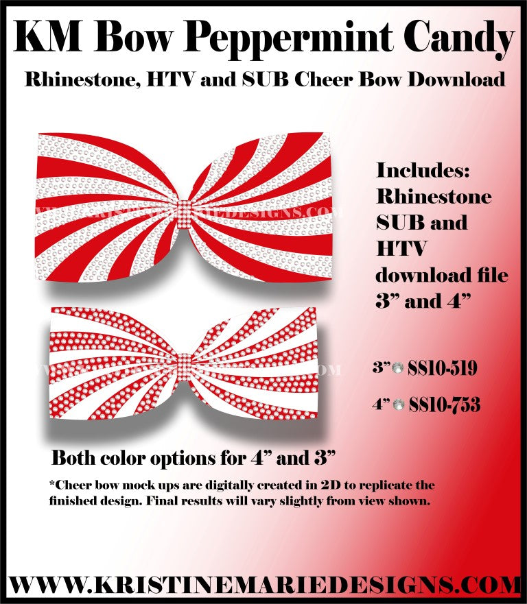 KM Bow Peppermint Candy – Kristine Marie Designs